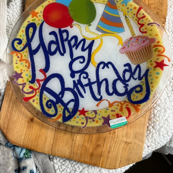 Peggy Karr | Dining | Rare Vintage Peggy Karr Glass 4 Happy Birthday ...